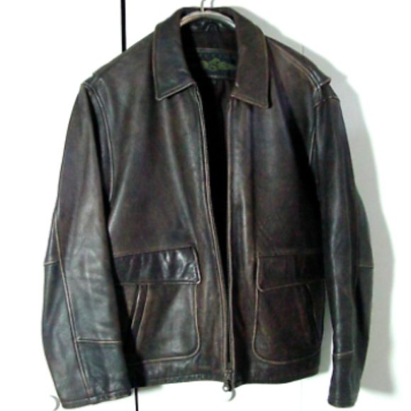 Structure | Jackets & Coats | Leather Jacket Vtg Structure Brown Bomber ...